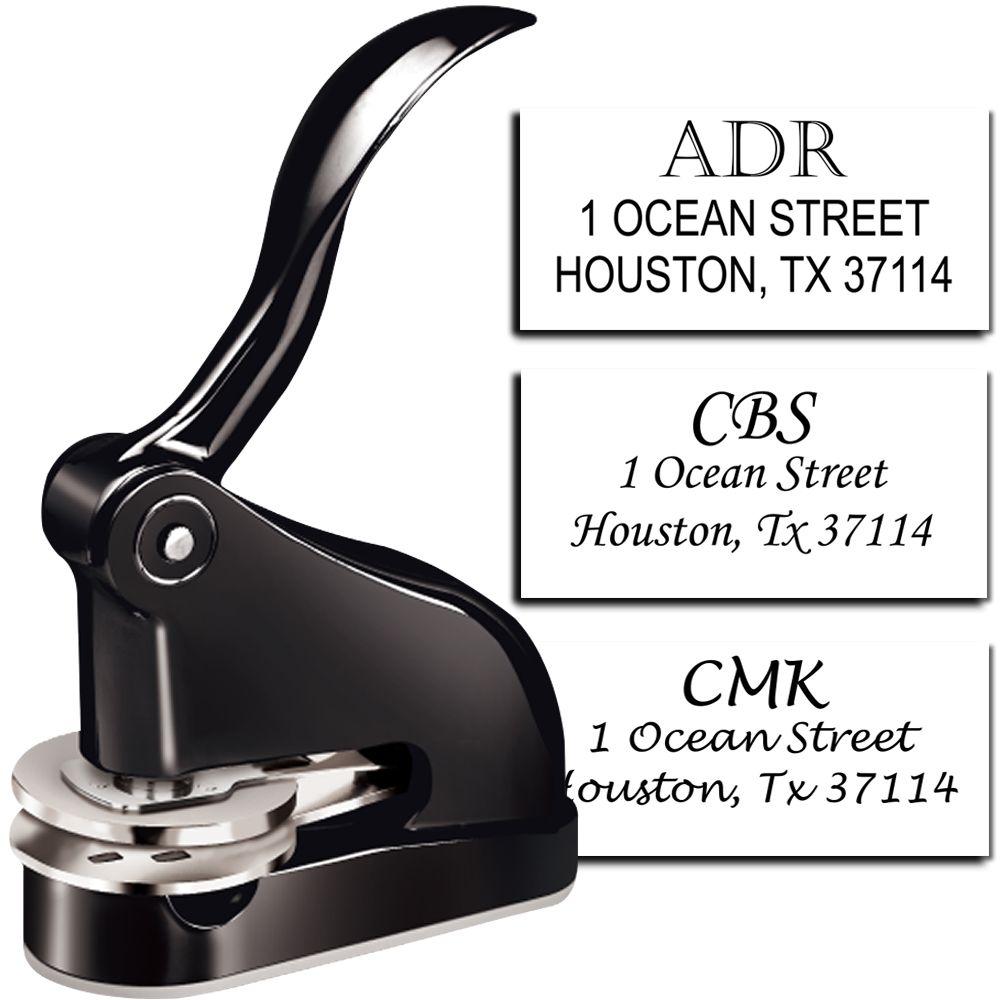 Black Gift Address | Custom Monogram Embosser | Acorn Sales